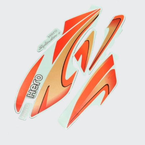 Stckr Set Hero Splendor Plus N/M [Red Tank-Orng] | For Hero | Buy NV ...